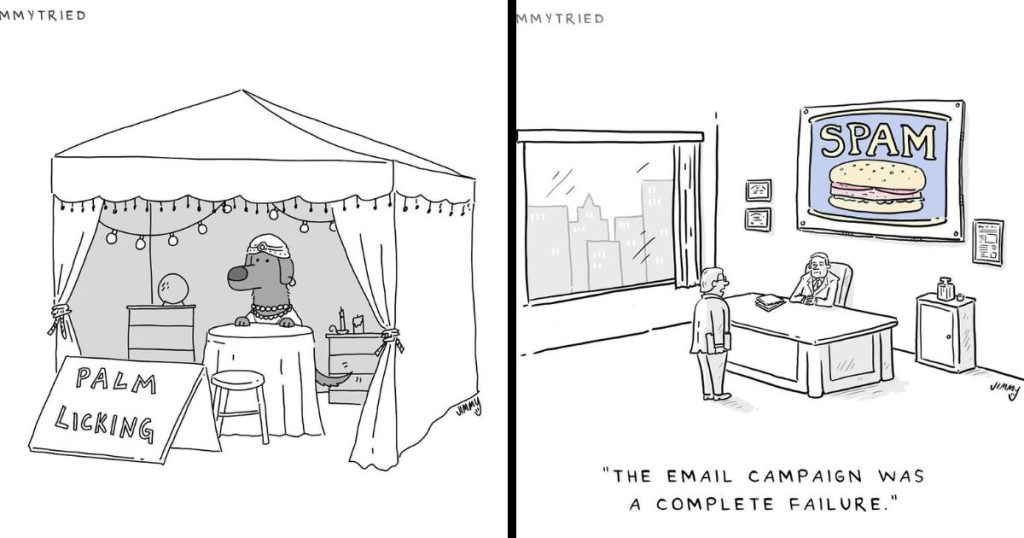 20 Bold One-Panel Comics by Jimmy Craig A Blend of Wit and Shadows